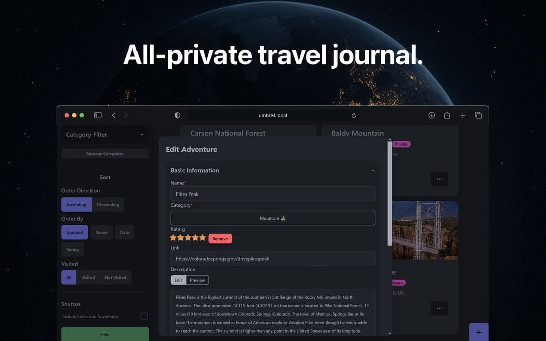 AdventureLog | Umbrel App Store