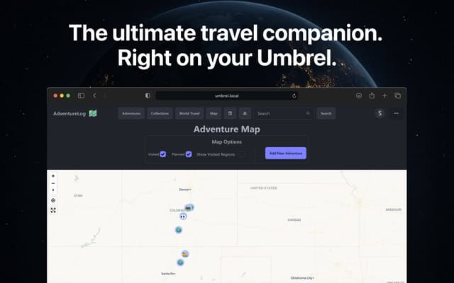 AdventureLog | Umbrel App Store