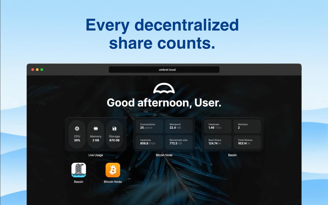 Bassin | Umbrel App Store