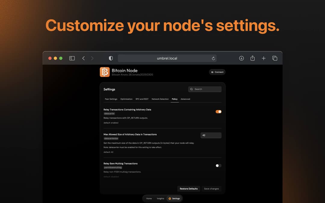 Bitcoin Knots | Umbrel App Store