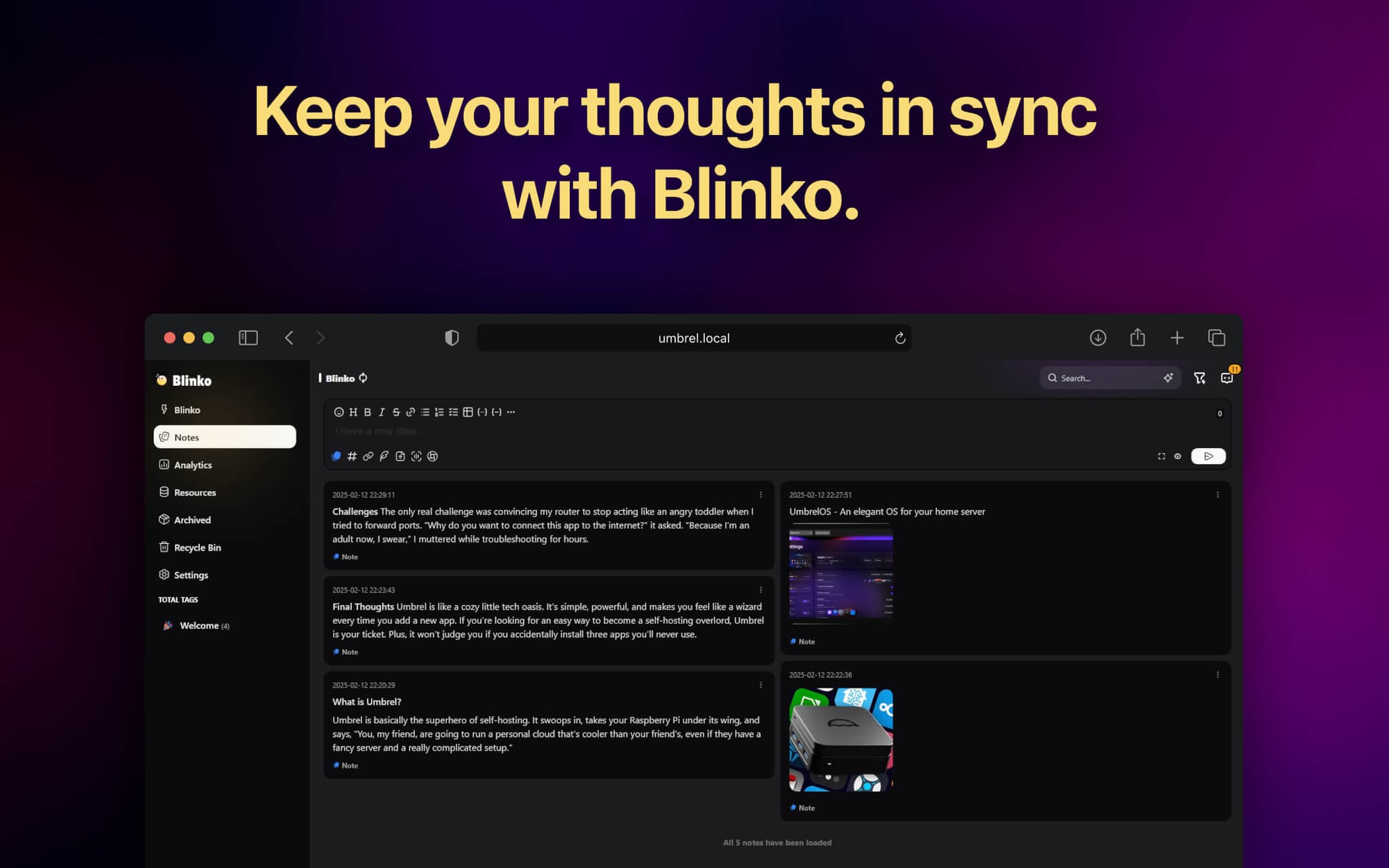 Blinko | Umbrel App Store