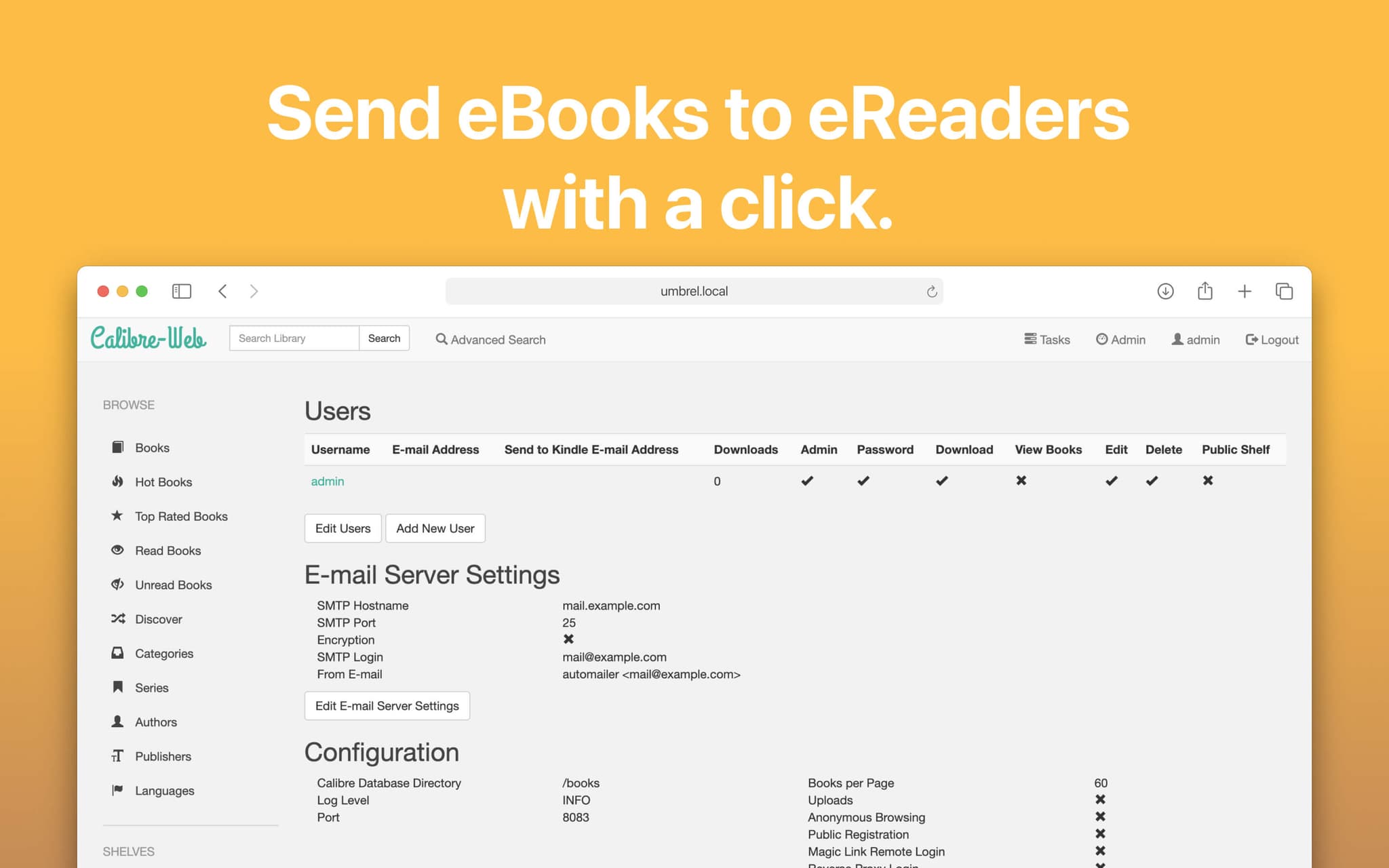 Calibre Web | Umbrel App Store