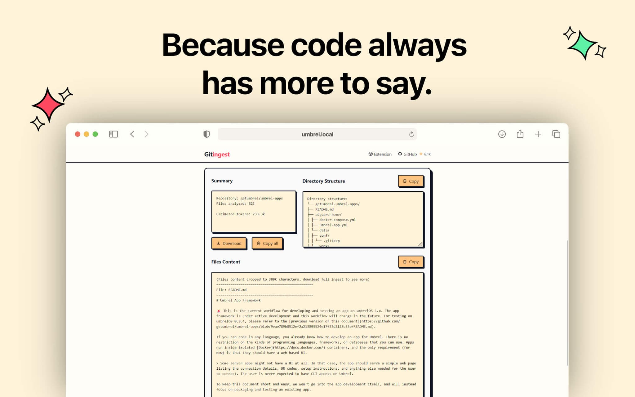 Gitingest | Umbrel App Store