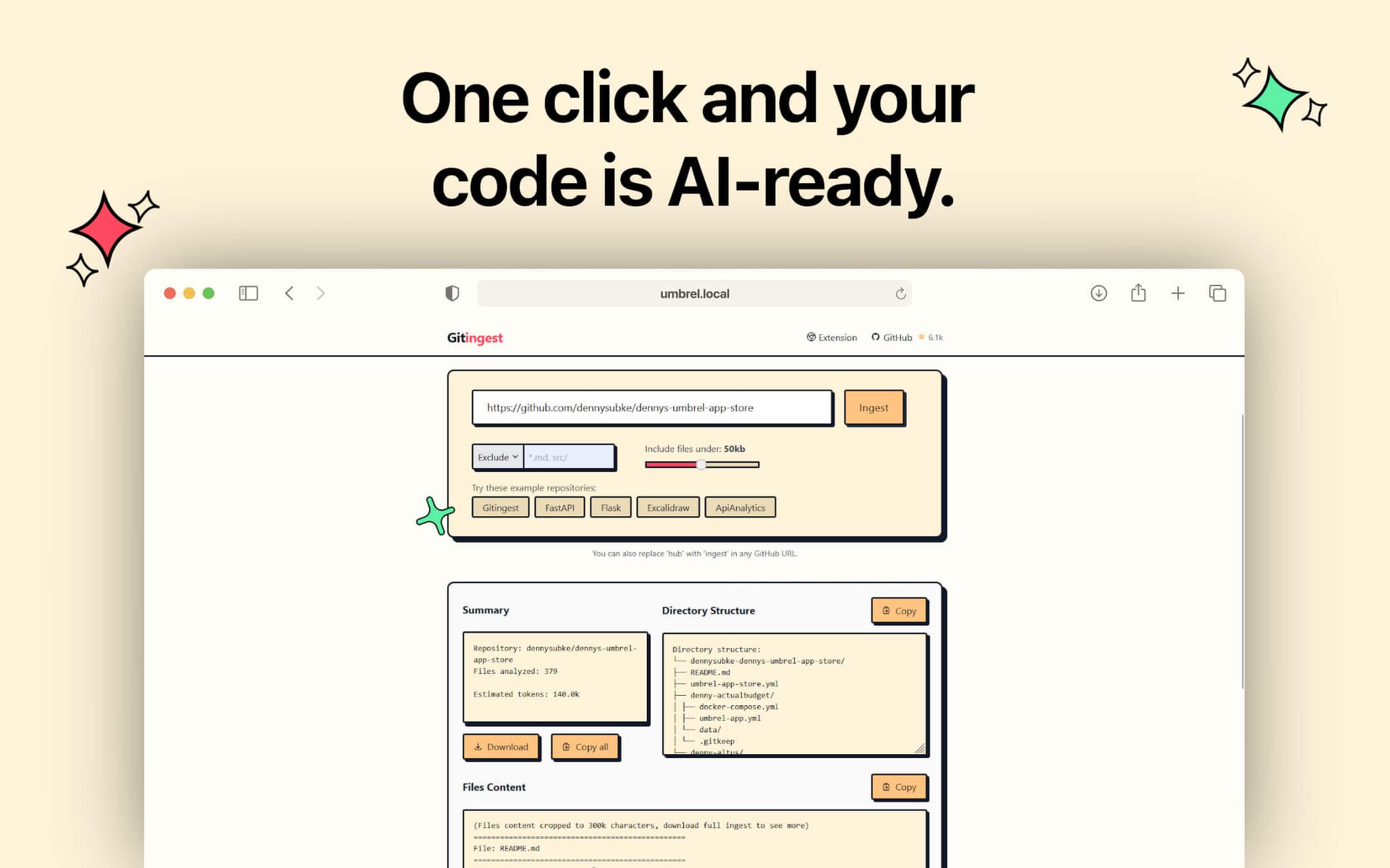 Gitingest | Umbrel App Store