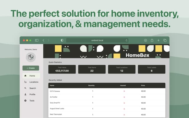 HomeBox | Umbrel App Store