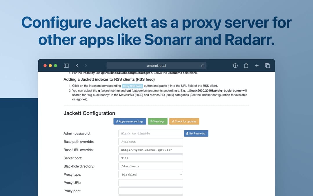 Jackett | Umbrel App Store