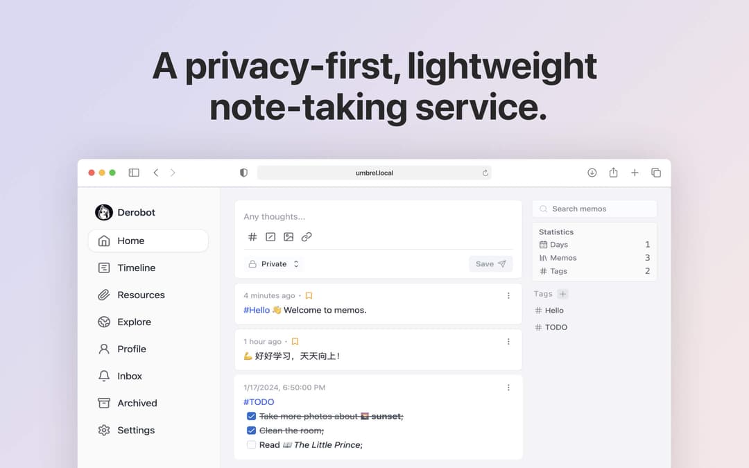 Memos | Umbrel App Store