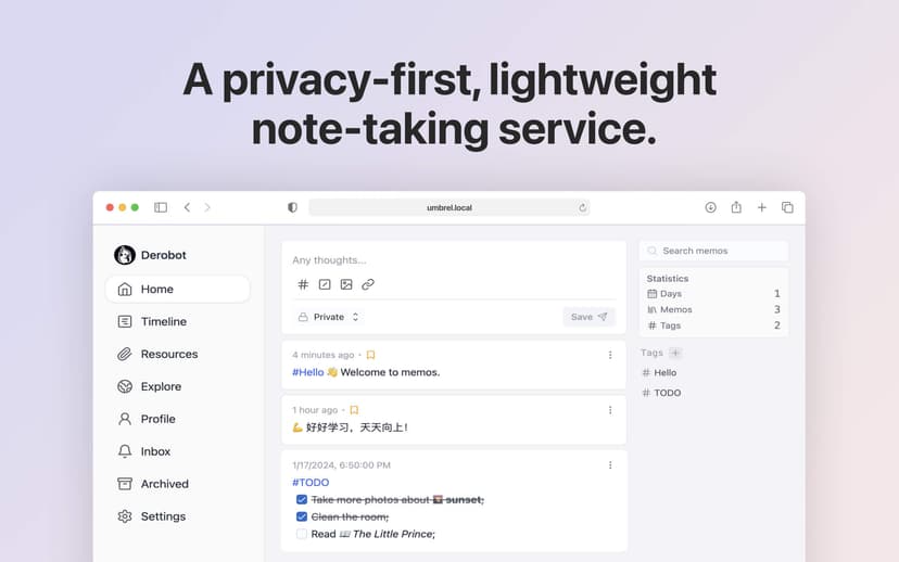 Memos | Umbrel App Store