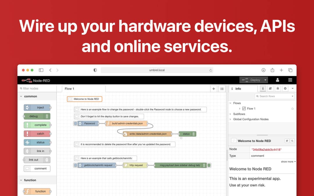 Node-RED (Bitcoin) | Umbrel App Store