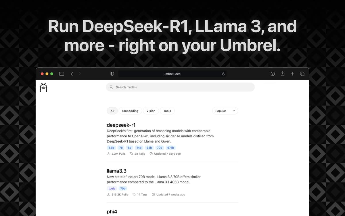 Ollama | Umbrel App Store