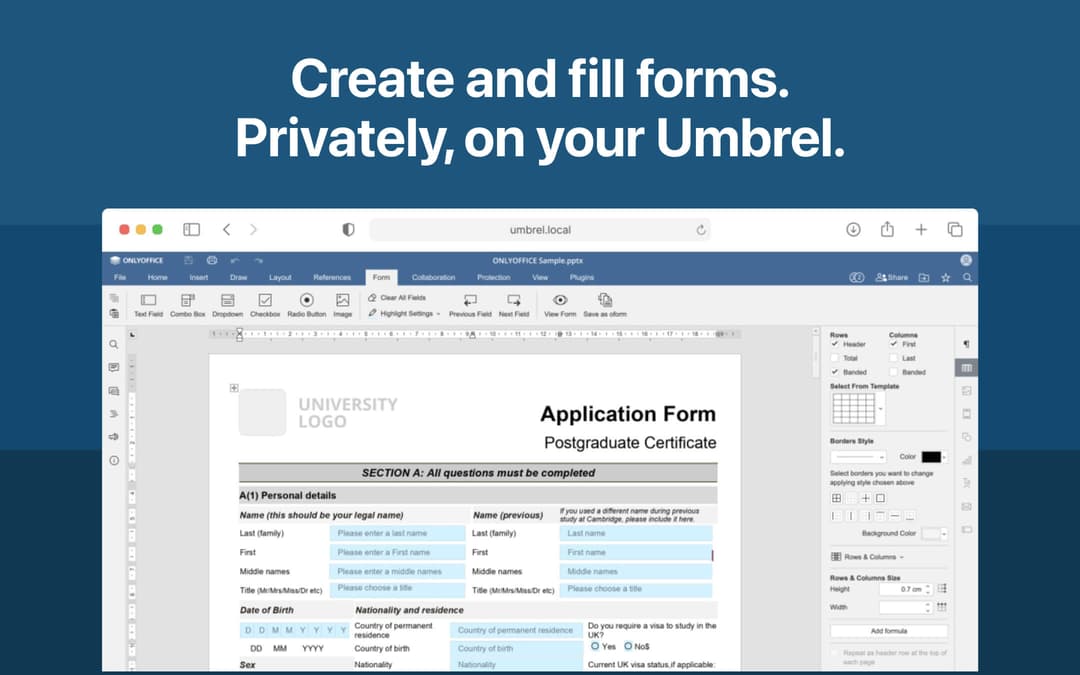 ONLYOFFICE Docs | Umbrel App Store