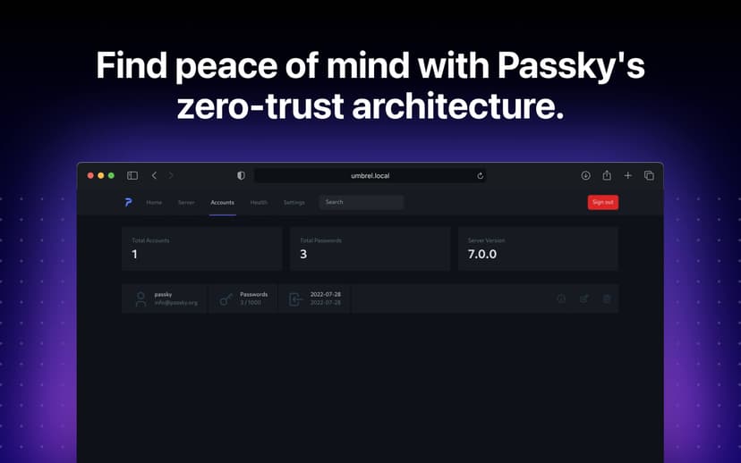 Passky Server | Umbrel App Store