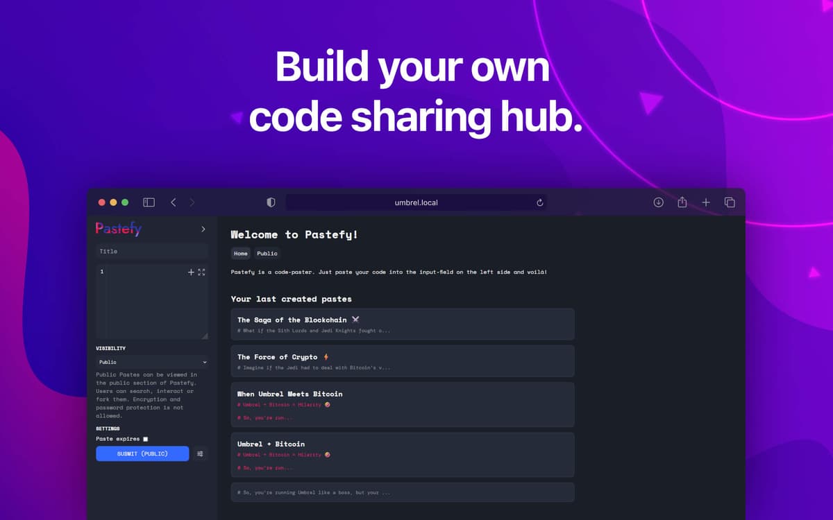 Pastefy | Umbrel App Store