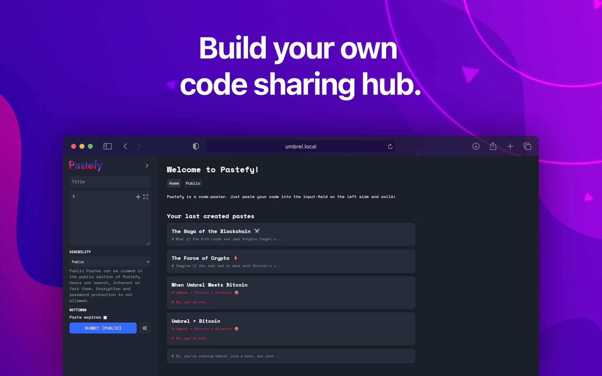 Pastefy | Umbrel App Store