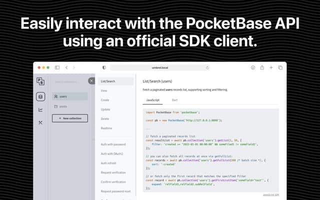 PocketBase | Umbrel App Store