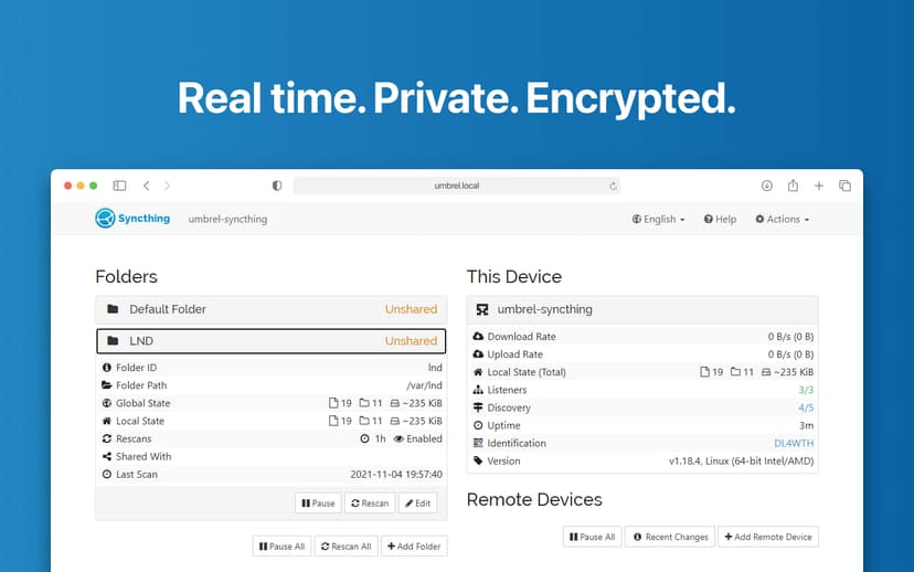 Syncthing | Umbrel App Store
