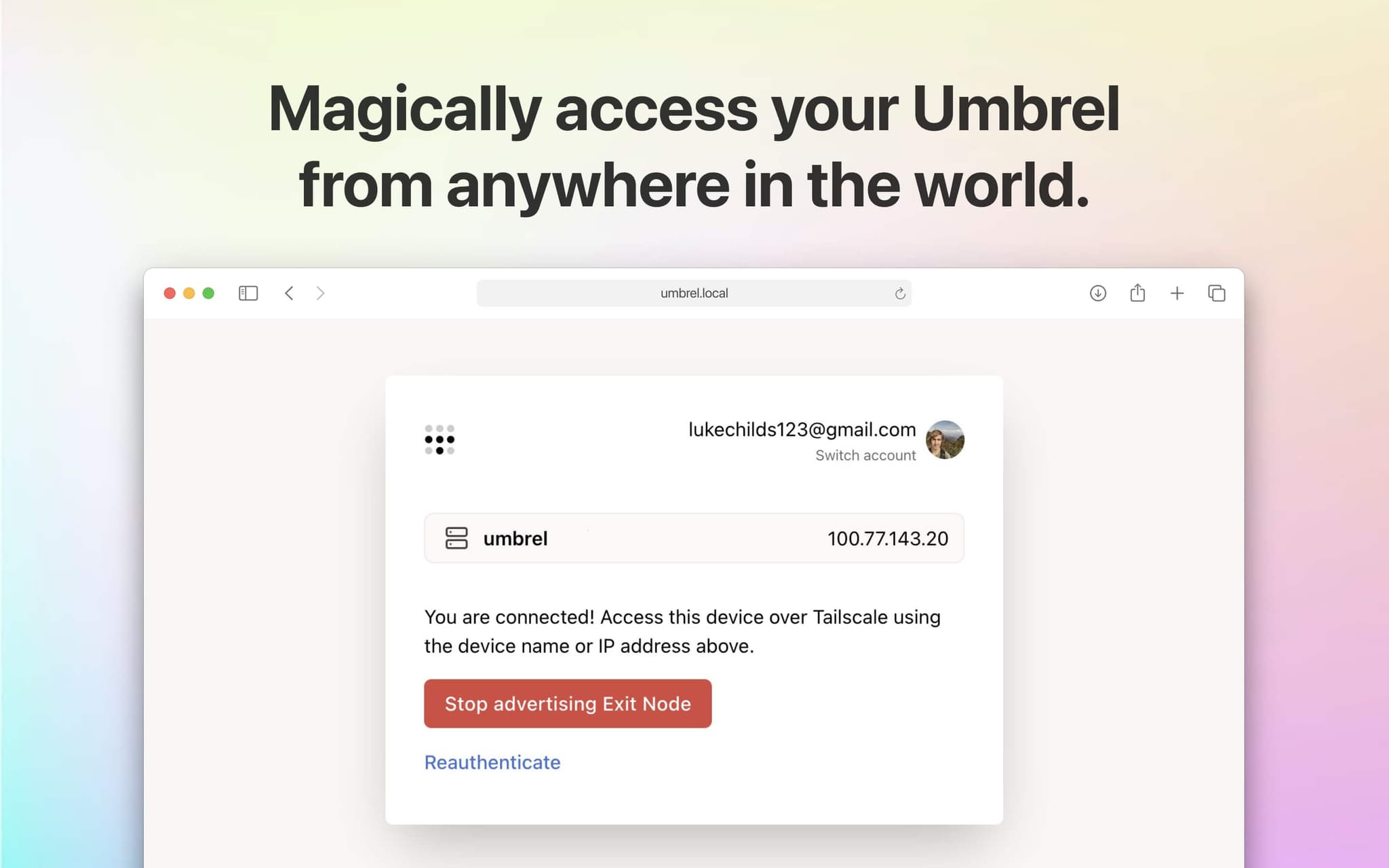 Tailscale | Umbrel App Store