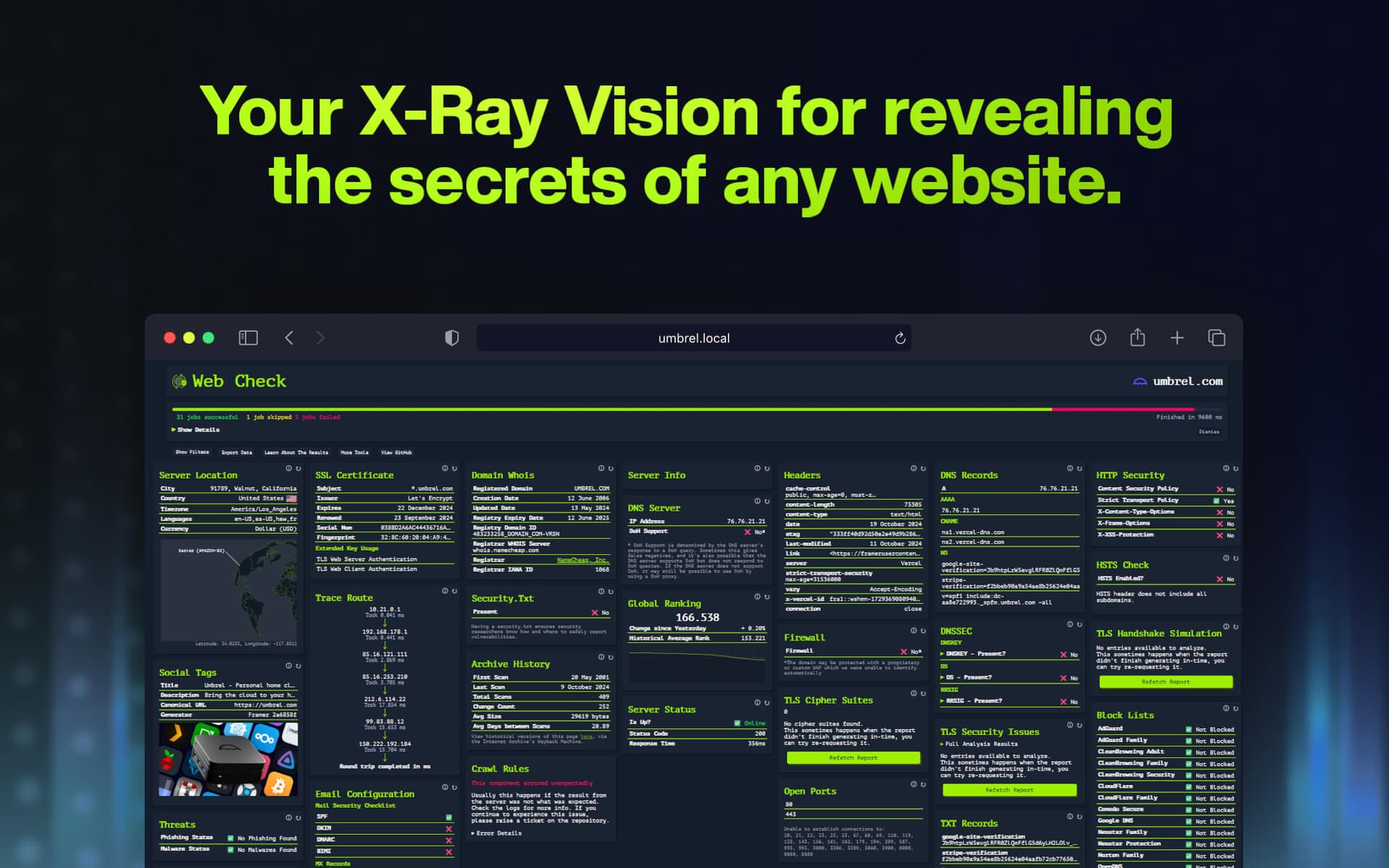 WebCheck | Umbrel App Store