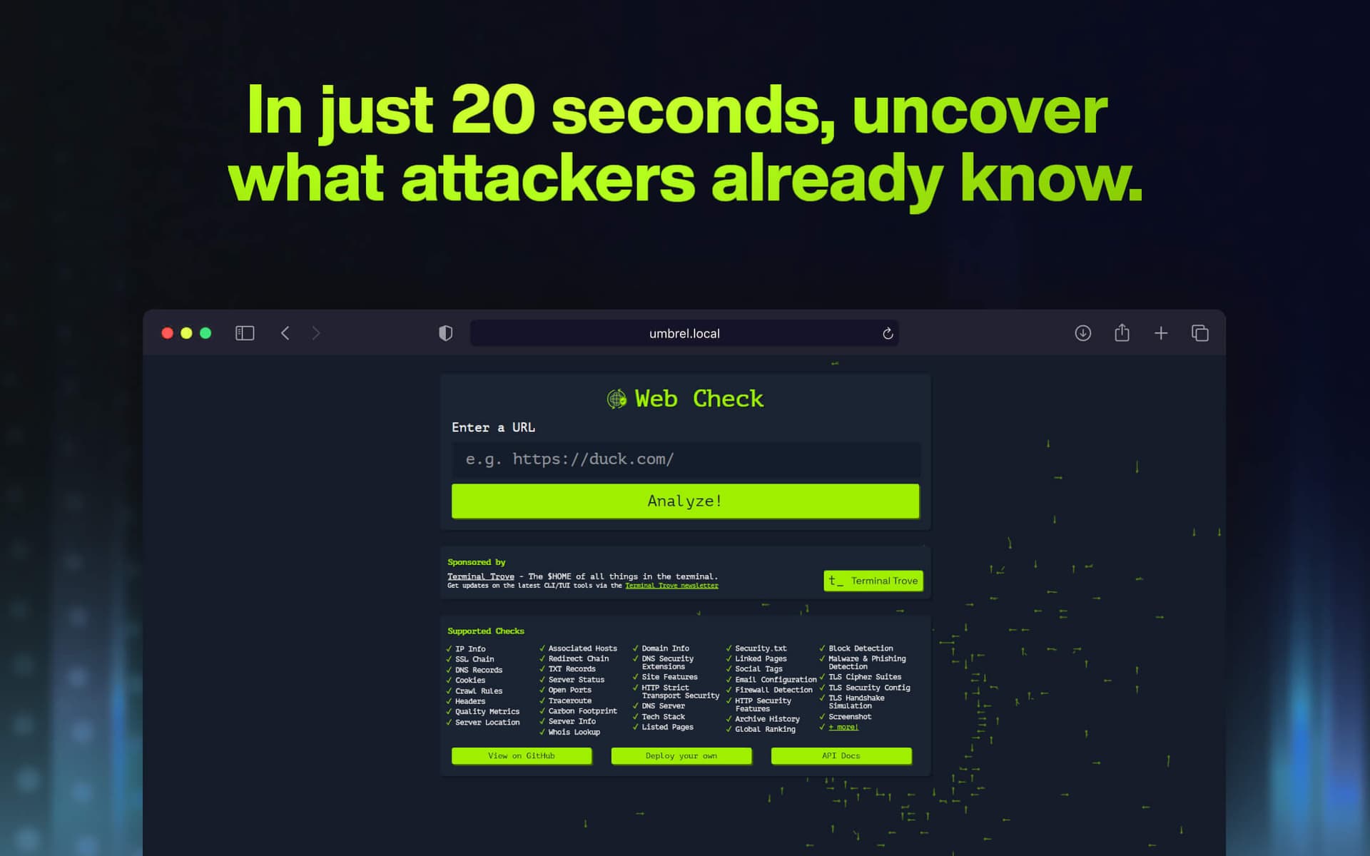 WebCheck | Umbrel App Store