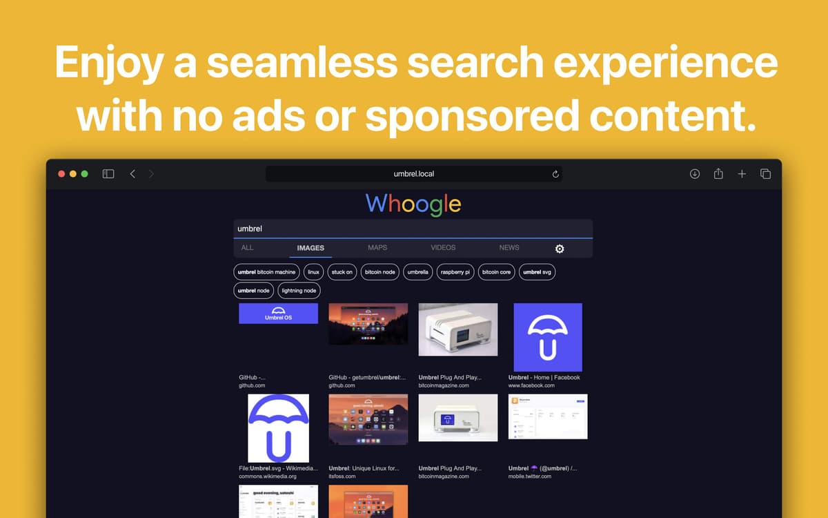 Whoogle Search | Umbrel App Store
