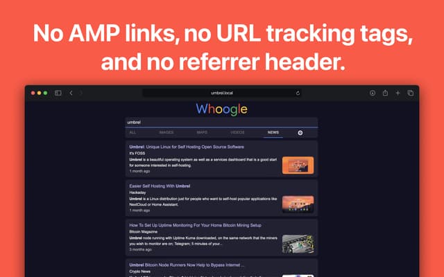 Whoogle Search | Umbrel App Store